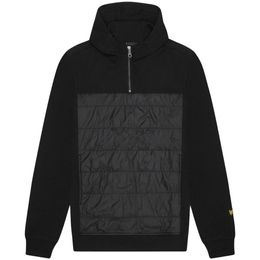 Lyle & Scott Lyle & Scott Hybrid Paneled Interlock Jet Black Kapuzenpullover