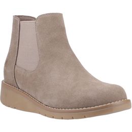 Hush Puppies Leonie Wildleder Damen Taupe Flache Chelsea-Stiefel