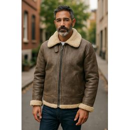 Herren Fliegerjacke aus Schaffellleder B3 WW2, grau, Seshego
