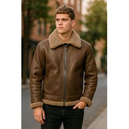Herren Braune B3 WW2 Schaffell Leder Fliegerjacke-Seshego