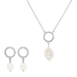 Orphelia 'Spa' Damen 925er Sterlingsilber Set: Halskette + Ohrringe - Silber SET-7575