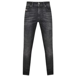 Diesel 1979 Sleenker Jeans aus verblasstem schwarzem Denim