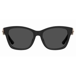 Moschino Sonnenbrille Mit Schnallendetail, Komplett In Schwarz