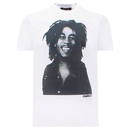 Dsquared2 Cool Fit Bob Marley Zitat Design Wei&szlig;es T-Shirt