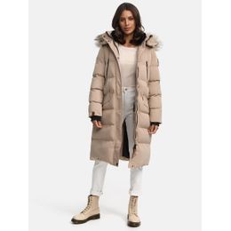 Marikoo Damen Winterjacke &ndash; Schneesternchen, lang mit Kapuze & Fellkragen