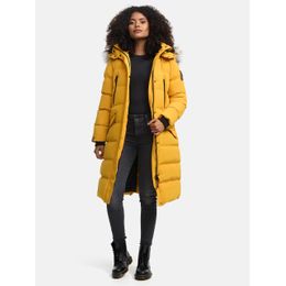 Marikoo Damen Winterjacke &ndash; Schneesternchen, lang mit Kapuze & Fellkragen