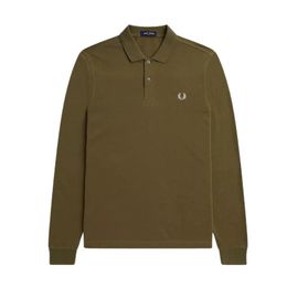 Fred Perry Uniform Poloshirt, lang&auml;rmlig, schlicht, Gr&uuml;n