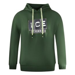 Ice Iceberg - Gr&uuml;ner Kapuzenpullover mit auff&auml;lligem Blocklogo