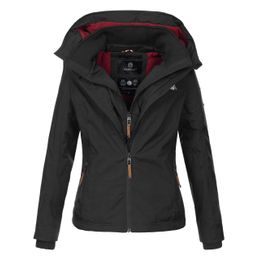 Marikoo Damen &Uuml;bergangsjacke Erdbeere mit Doppelkragen & Fleece-Innenfutter