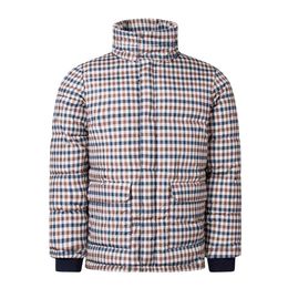 Aquascutum Herren Kariertes Aktives Daunenjacke (Beige)
