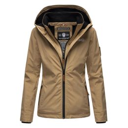 Marikoo Damen &Uuml;bergangsjacke Erdbeere mit Doppelkragen & Fleece-Innenfutter