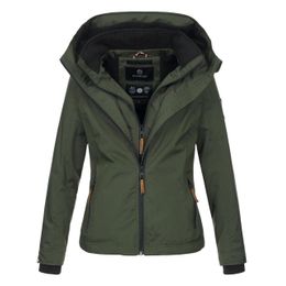 Marikoo Damen &Uuml;bergangsjacke Erdbeere mit Doppelkragen & Fleece-Innenfutter