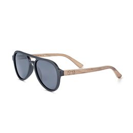 Earth Wood Mazatlan Polarisierte Sonnenbrille - Walnuss/Grau