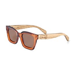 Earth Wood Antalya Polarisierte Sonnenbrille - Zebra/Braun