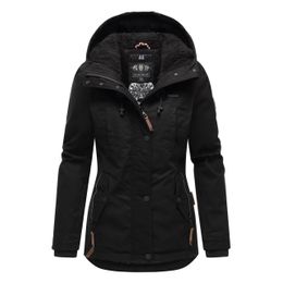 Marikoo Damen Winterjacke mit Teddyfell-Innenfutter & Kapuze