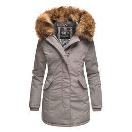 Marikoo Damen Winter Parka mit abnehmbarem Kunstfellkragen & Kapuze
