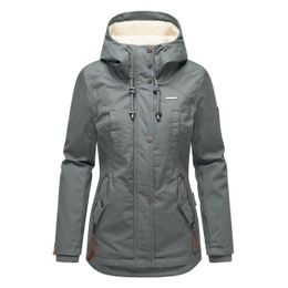 Marikoo Damen Winterjacke mit Teddyfell-Innenfutter & Kapuze
