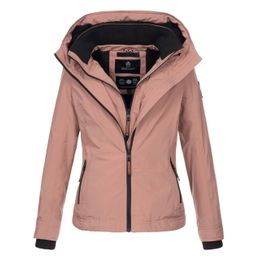 Marikoo Damen &Uuml;bergangsjacke Erdbeere mit Doppelkragen & Fleece-Innenfutter