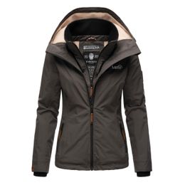 Marikoo Damen &Uuml;bergangsjacke Erdbeere mit Doppelkragen & Fleece-Innenfutter