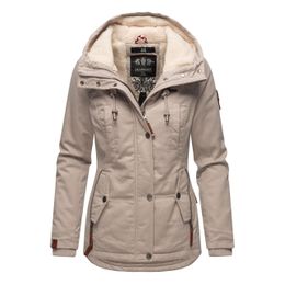 Marikoo Damen Winterjacke mit Teddyfell-Innenfutter & Kapuze