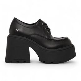 Windsor Smith Windsorsmith Damen-Schn&uuml;rschuhe aus schwarzem Leder mit dicker Plateausohle &ndash; Starcrossed