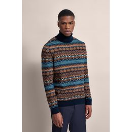 Bugatti Herren Rollkragenpullover mit Multicolor-Muster