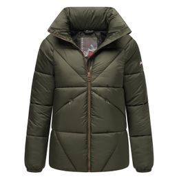Navahoo Schokolinaa Damen Winter Steppjacke mit gef&uuml;ttertem Kragen