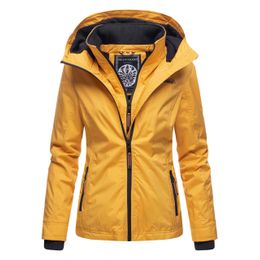 Marikoo Damen &Uuml;bergangsjacke Erdbeere mit Doppelkragen & Fleece-Innenfutter
