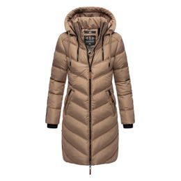 Marikoo Damen Winter Steppjacke &ndash; Armasa, lang mit Kapuze & Teddyfell