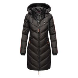 Marikoo Damen Winter Steppjacke &ndash; Armasa, lang mit Kapuze & Teddyfell