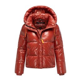 Marikoo Damen Winter Steppjacke Skyraa mit Kapuze & gl&auml;nzendem Design