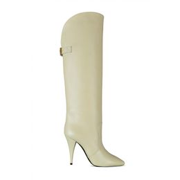 SAINT LAURENT Stiefel Harper Beige