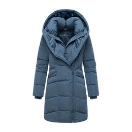 Marikoo Damen Steppmantel Virenaa mit Layer-Look & warmem Fleecefutter