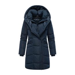 Marikoo Damen Steppmantel Virenaa mit Layer-Look & warmem Fleecefutter