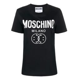 Moschino - Schwarzes T-shirt Mit Doppel-smiley