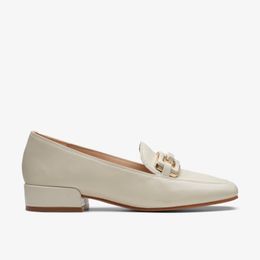 Clarks Seren30 Einfache Elfenbeinleder Schuhe