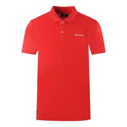 Aquascutum Unisex Erwachsene Unifarbenes Logo Poloshirt (Rot)