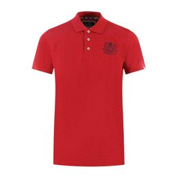 Aquascutum - Poloshirt f&uuml;r Herren/Damen Unisex, &Auml;rmel mit Markenschriftzug (Rot)
