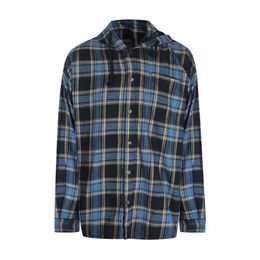 Diesel Herren Karierter Kapuzenhemd (Blau/Schwarz)