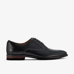 Clarks Banstead Spitze Schwarze Leder Schuhe