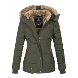 Marikoo Damen Winterjacke Nekoo mit Kunstfellkapuze & Teddy-Innenfutter