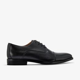 Clarks Banstead M&uuml;tze Schwarze Lederschuhe