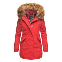 Marikoo Damen Winter Parka mit abnehmbarem Kunstfellkragen & Kapuze