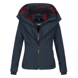 Marikoo Damen &Uuml;bergangsjacke Erdbeere mit Doppelkragen & Fleece-Innenfutter