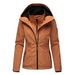 Marikoo Damen &Uuml;bergangsjacke Erdbeere mit Doppelkragen & Fleece-Innenfutter
