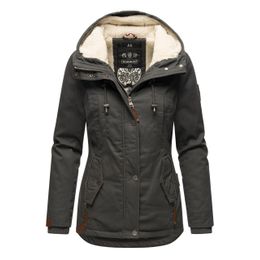 Marikoo Damen Winterjacke mit Teddyfell-Innenfutter & Kapuze