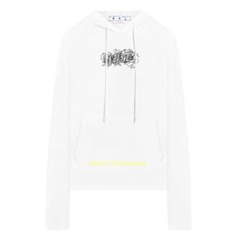 Off-White Graffiti Layerz Slim Hoodie Wei&szlig;