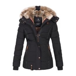 Marikoo Damen Winterjacke Nekoo mit Kunstfellkapuze & Teddy-Innenfutter