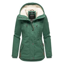 Marikoo Damen Winterjacke mit Teddyfell-Innenfutter & Kapuze