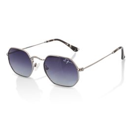 De-Gamme Silberne rechteckige Retro-Sonnenbrille mit Polarisation &ndash; Napoli